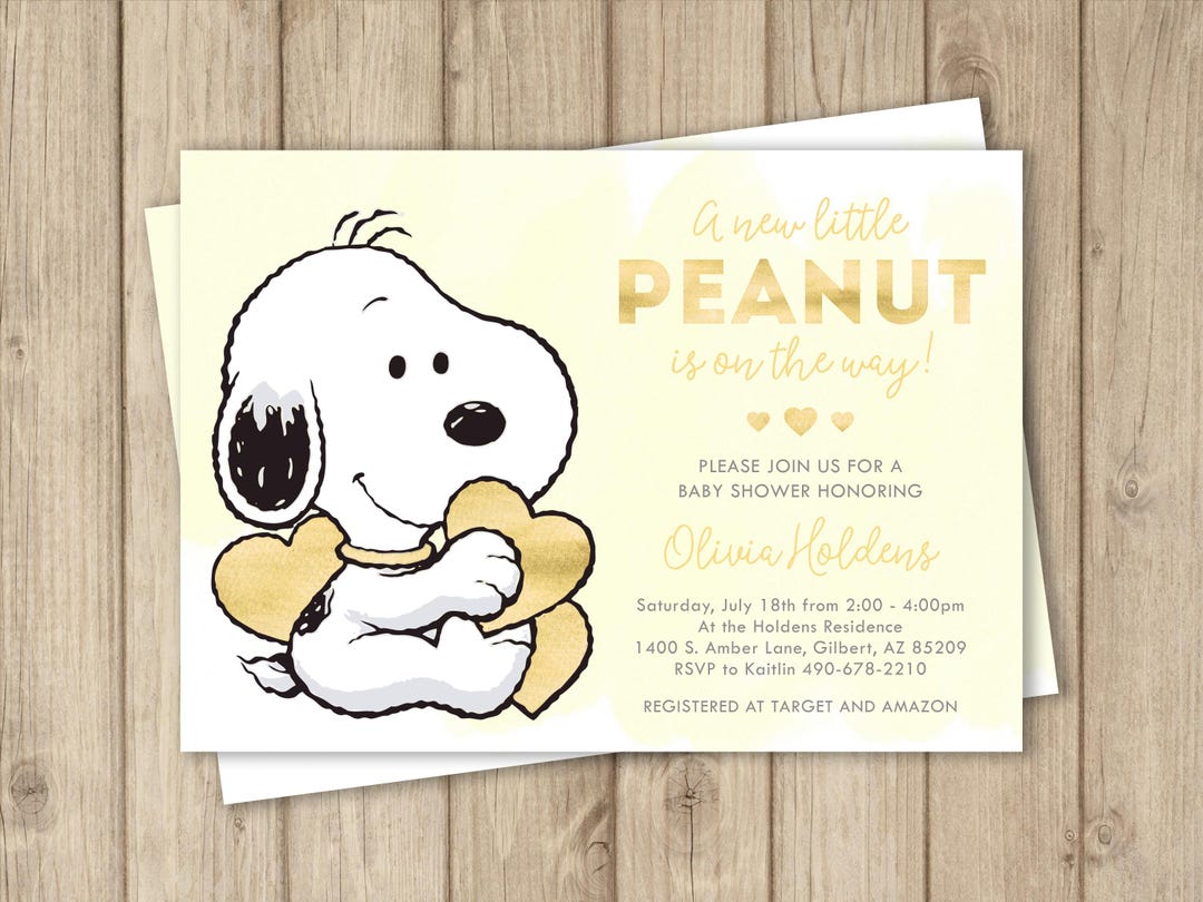 Snoopy Baby Shower Invitation, Peanuts Baby Shower, Gender Neutral ...