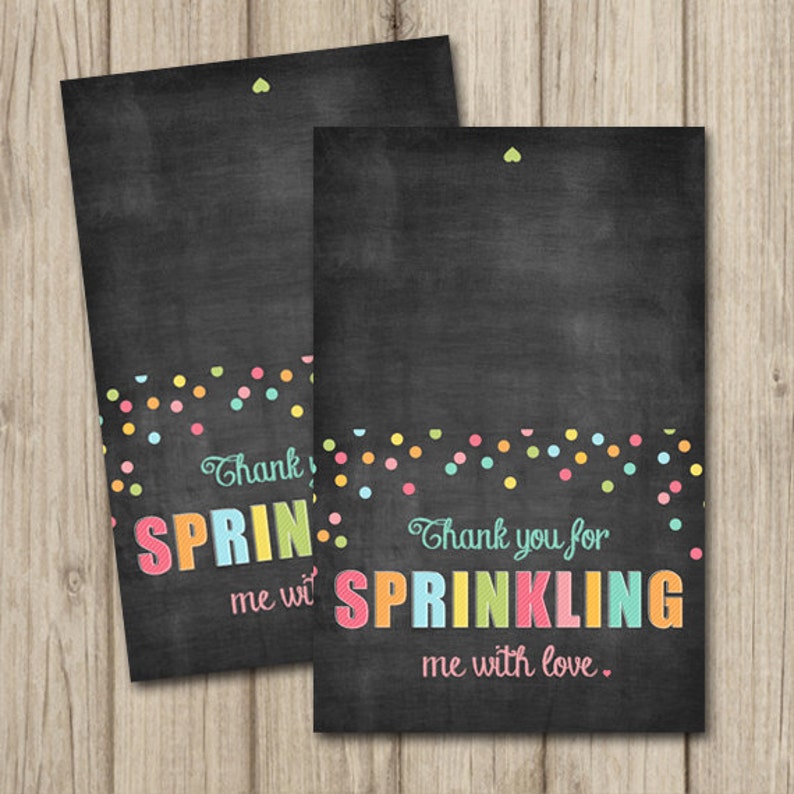 BABY SPRINKLE Thank You Card Gender Neutral Bright Colors - Etsy