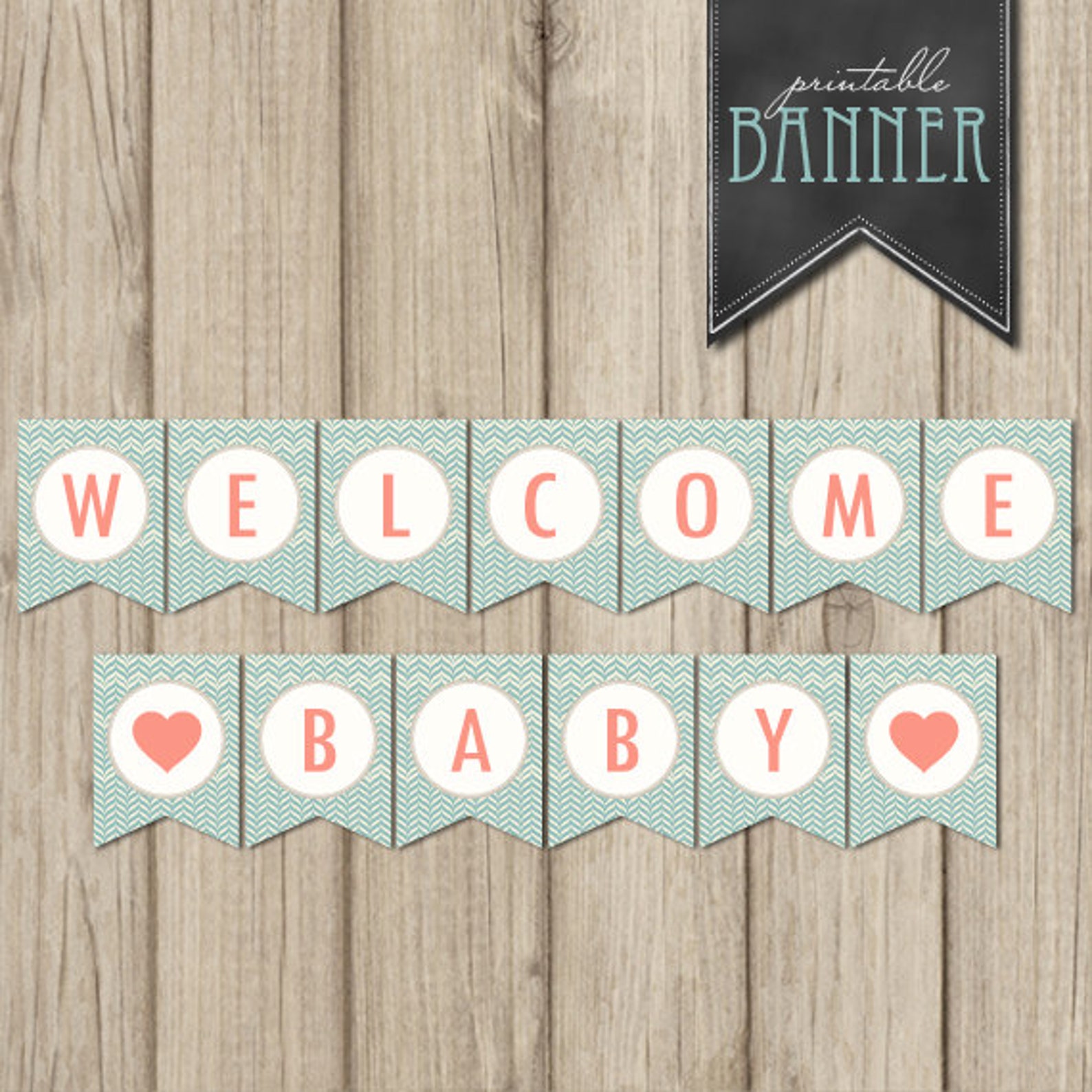 BABY SHOWER BANNER Welcome Baby Banner Printable Baby - Etsy