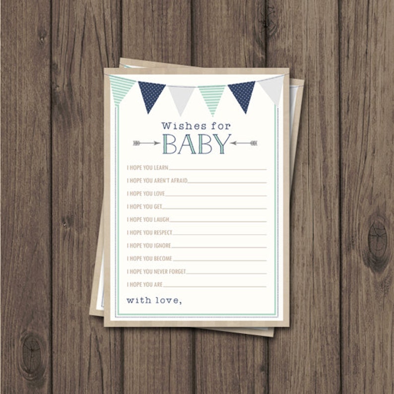 RUSTIC WISHES for Baby Card Rustic Baby Shower Rustic Boy - Etsy