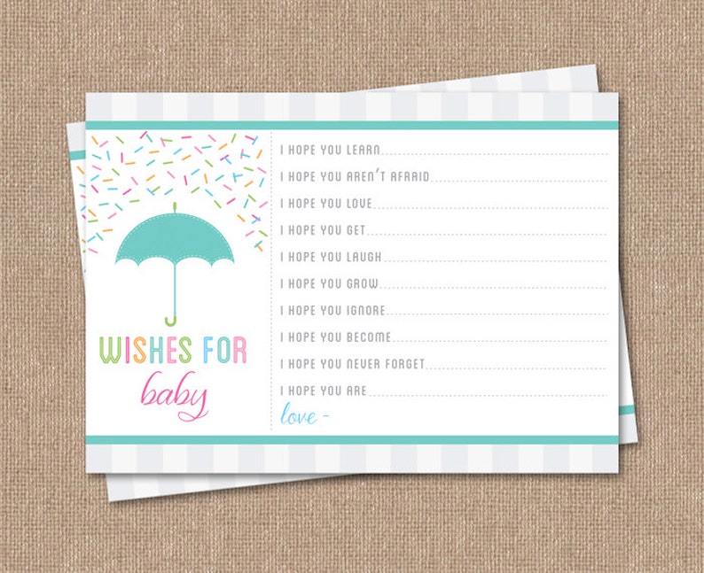 Wishes for Baby Card Printable BABY SPRINKLE - Etsy
