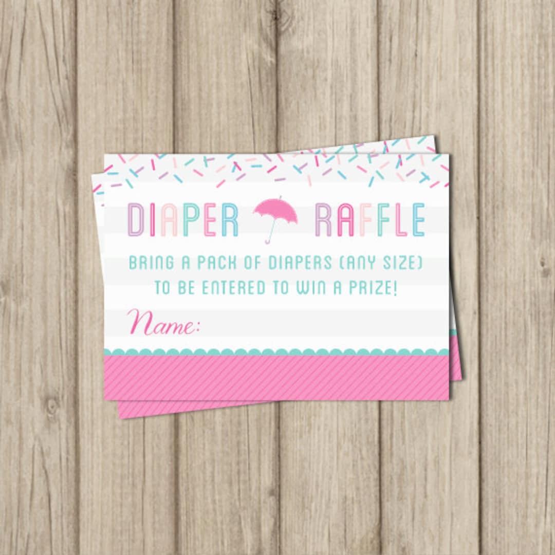 DIAPER RAFFLE TICKET ~ Baby Sprinkle Diaper Raffle ~ Pink Theme - Etsy