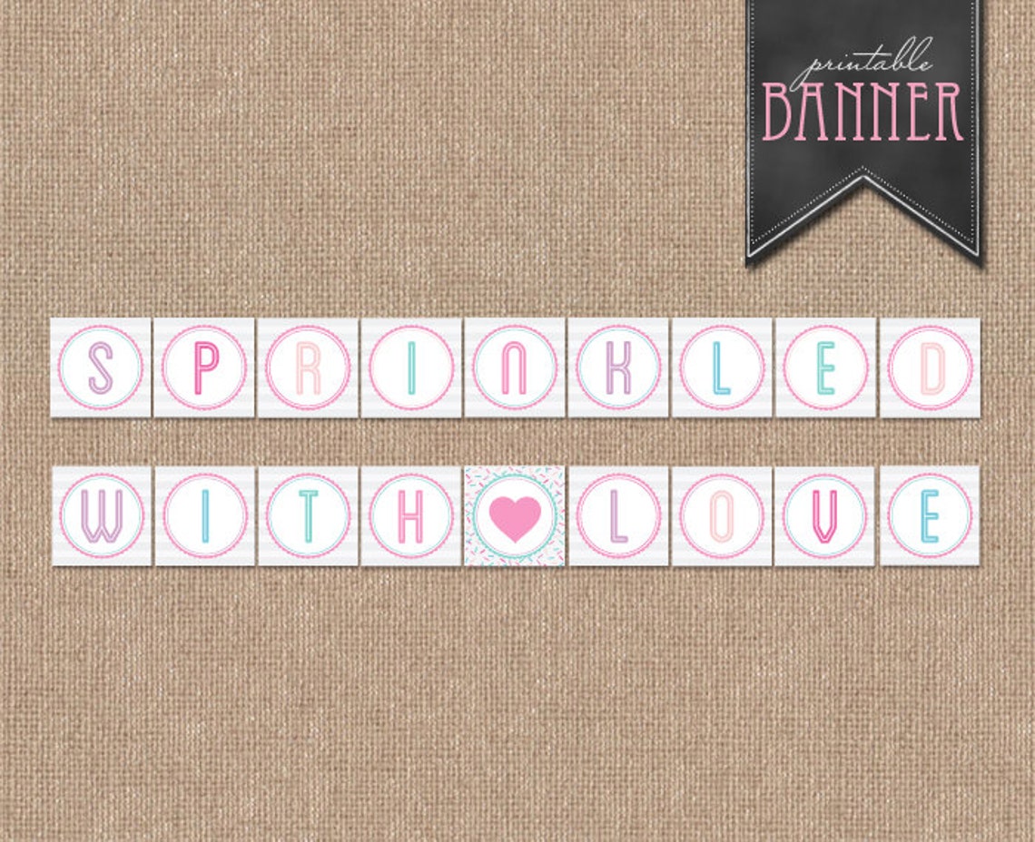 BABY SPRINKLE BANNER Sprinkled With Love Banner Printable - Etsy