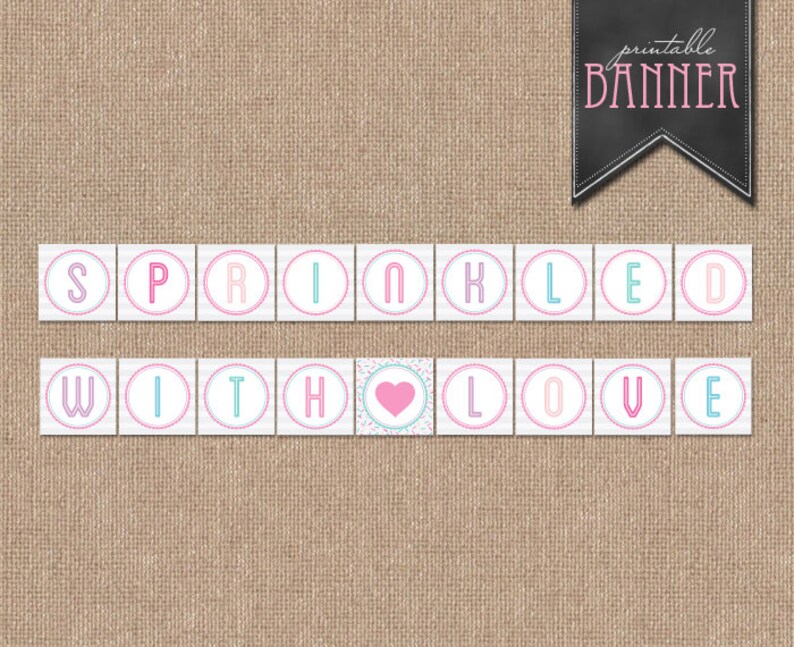 BABY SPRINKLE BANNER Sprinkled With Love Banner Printable - Etsy