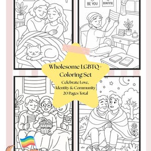 Pride Coloring Book: LGBTQ+ Affirming Art, Kids & Adults (printable PDF ...
