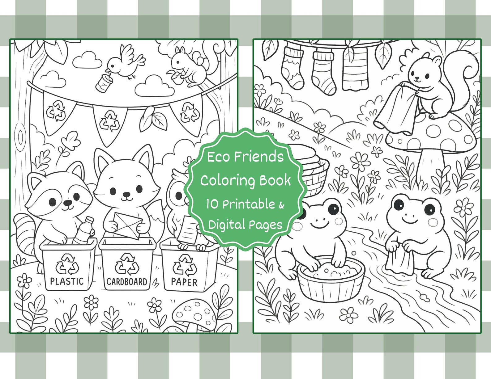 Eco Friends Coloring Pages - Printable & Procreate Friendly - 10 Cute ...