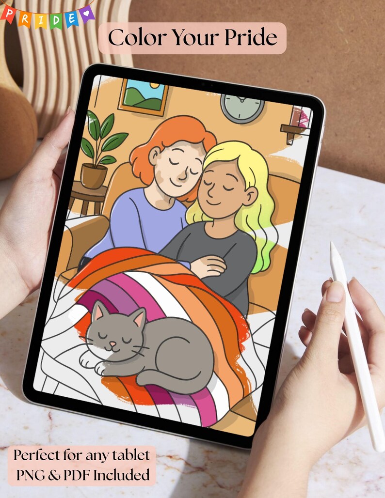 Pride Coloring Book: LGBTQ+ Affirming Art, Kids & Adults (printable PDF ...