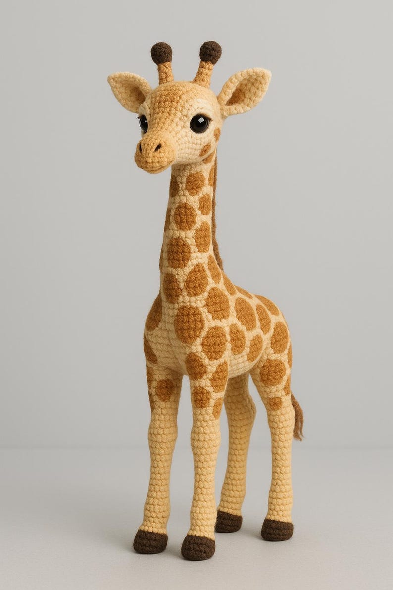 Realistic Giraffe Amigurumi Crochet Pattern – Standing Jungle Animal ...