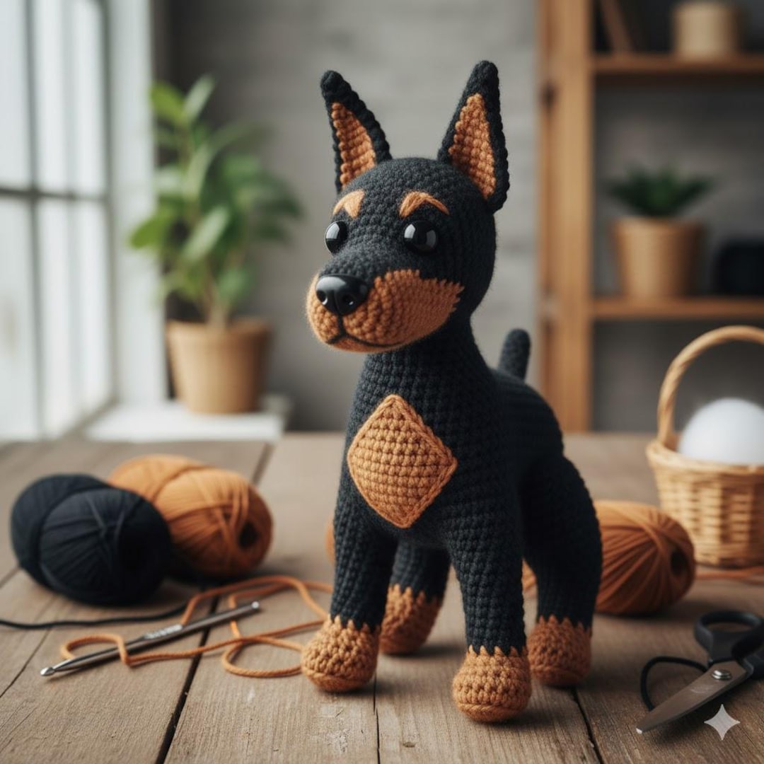 Realistic Doberman Crochet Pattern PDF | Amigurumi Dog Tutorial ...