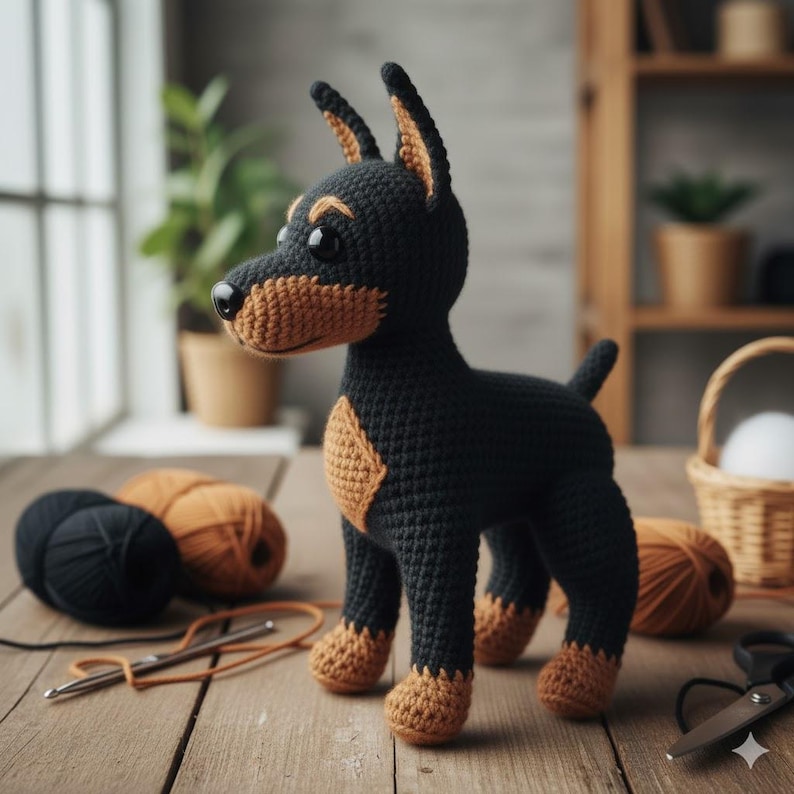 Realistic Doberman Crochet Pattern PDF | Amigurumi Dog Tutorial ...