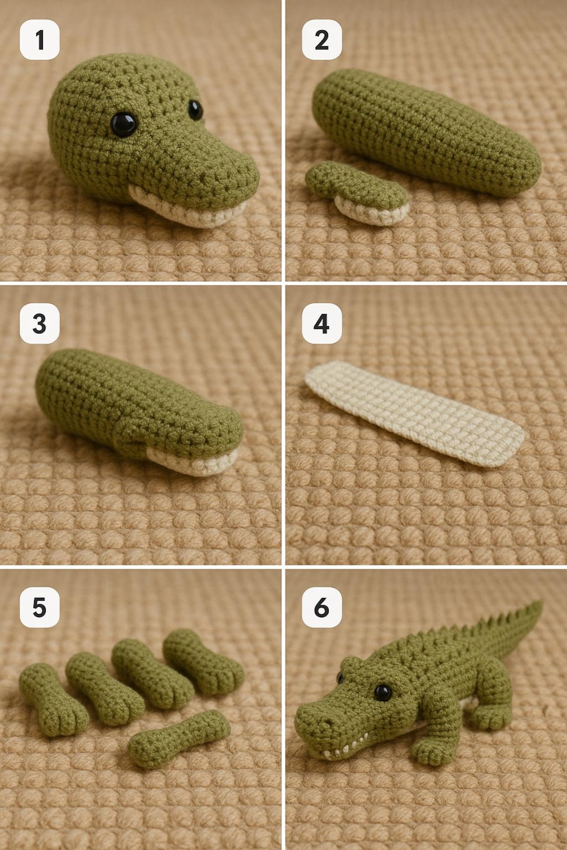 Amigurumi Crocodile Crochet Pattern PDF – Realistic Alligator Plushie ...