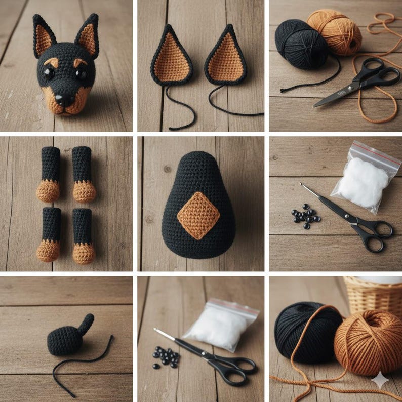 Realistic Doberman Crochet Pattern PDF | Amigurumi Dog Tutorial ...