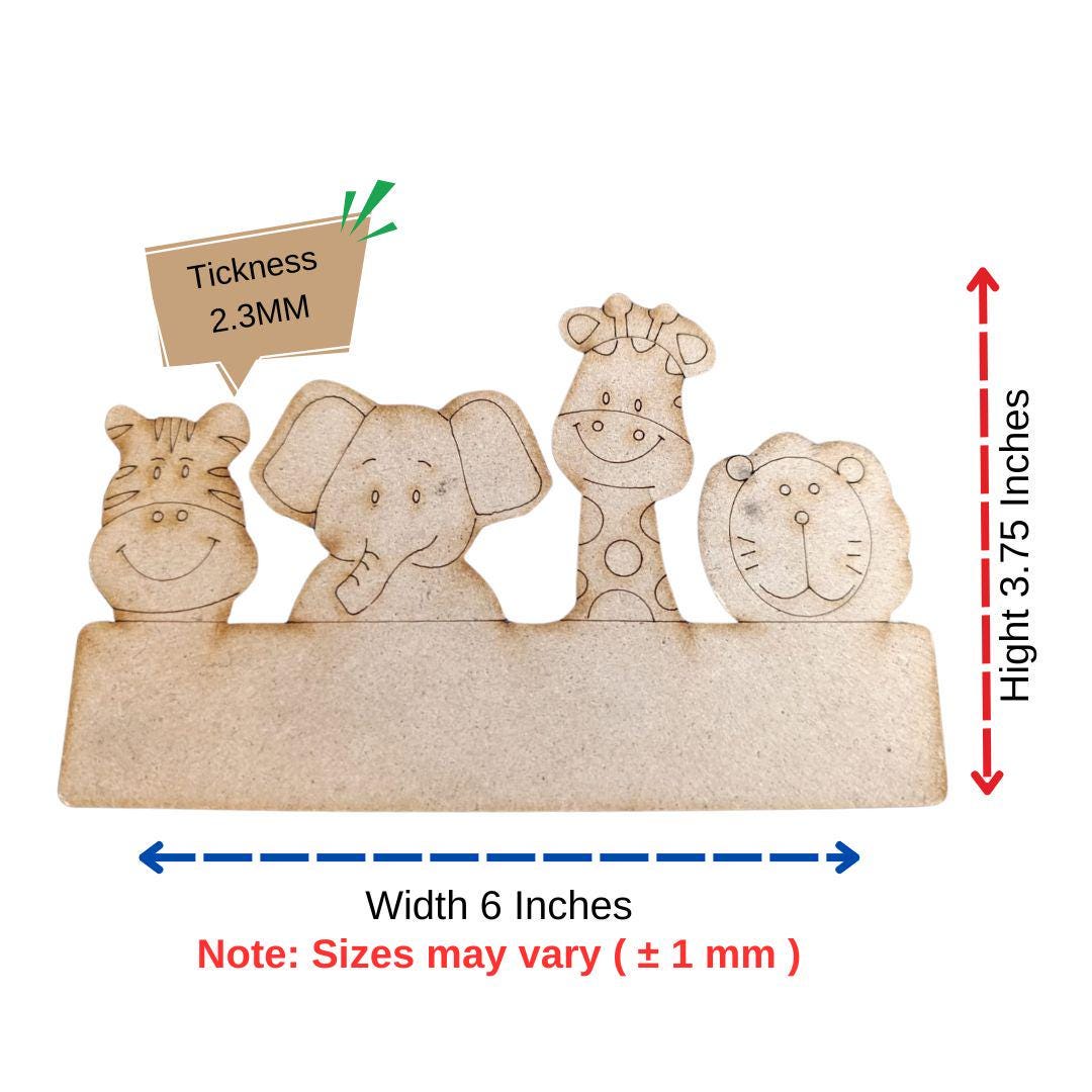 Set of 20 Animal Name Plate MDF Cutouts | Customizable Wooden Shapes ...