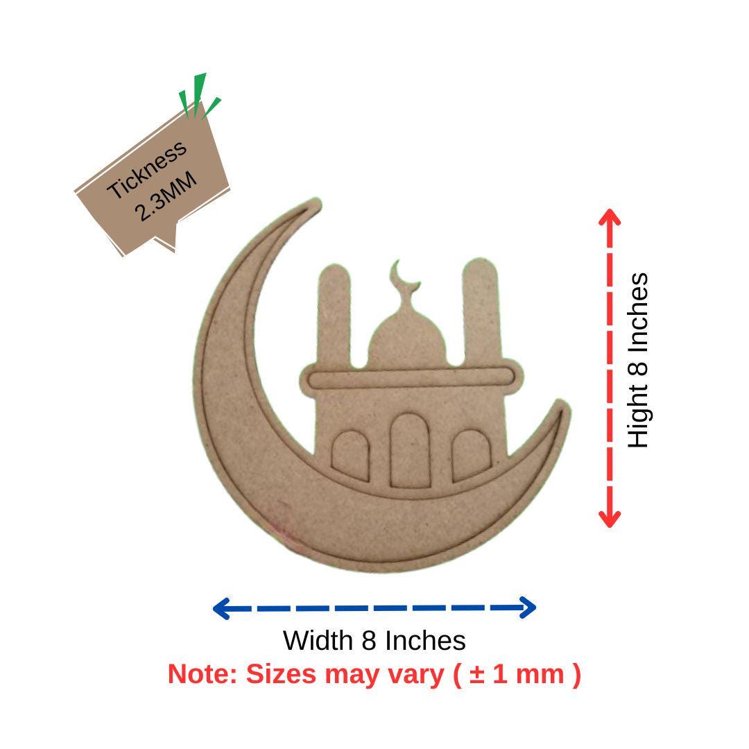 Set of 20 Crescent Masjid Wood Cutout | Craft DIY Shapes for Home Decor ...