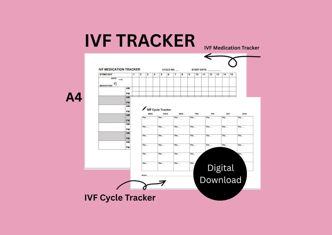 IVF Medication Tracker and IVF Cycle Tracker, Printable, A4, Medication ...