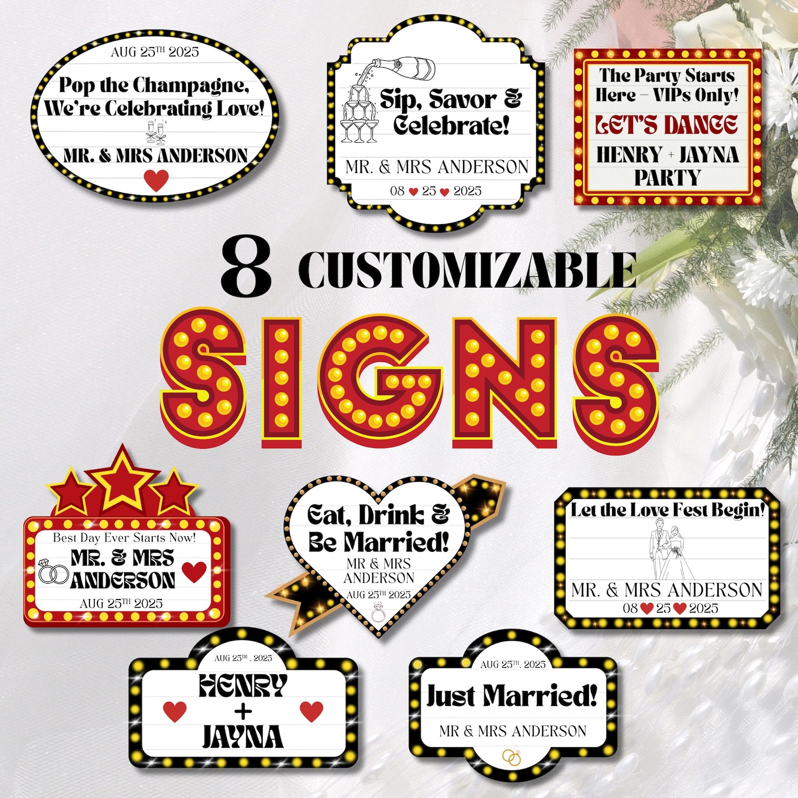 Customizable Wedding Bottle Service Signs Event Entrance Walk in Sign ...