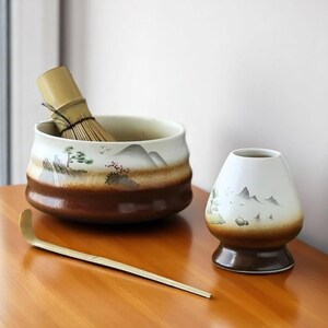 Soulful Matcha Tea Ceremony Set – Handcrafted Spouted Bowl, Bamboo ...