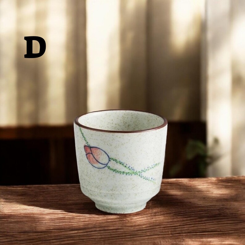 Japanese Hand-painted Ceramic Tea Cup | Retro Underglaze Sake ...