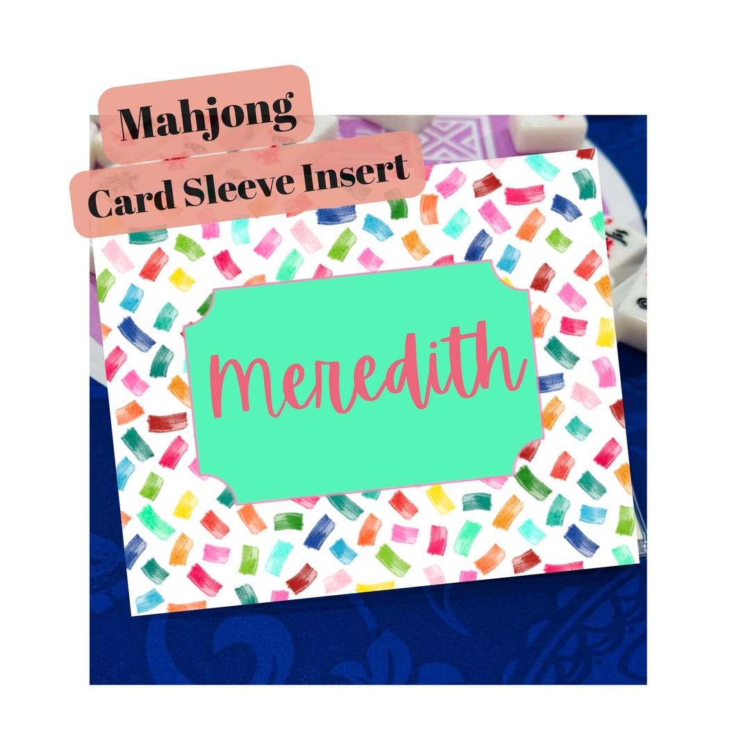 Editable Mahjong Name Card | Printable Sleeve Insert (digital Download ...