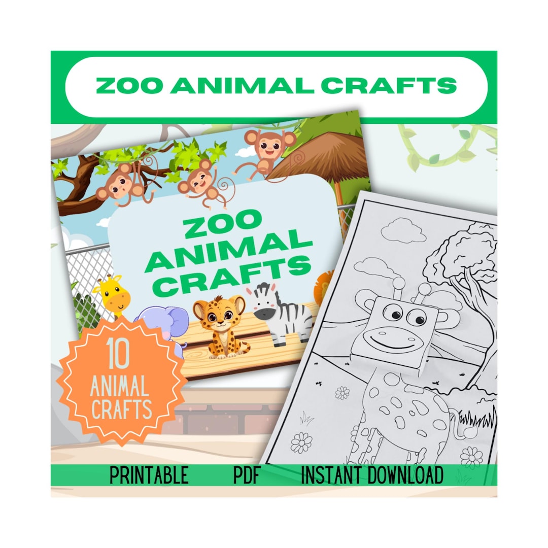 Zoo Animal Printable Craft for Kids, Coloring Pages, Summer Playtime ...