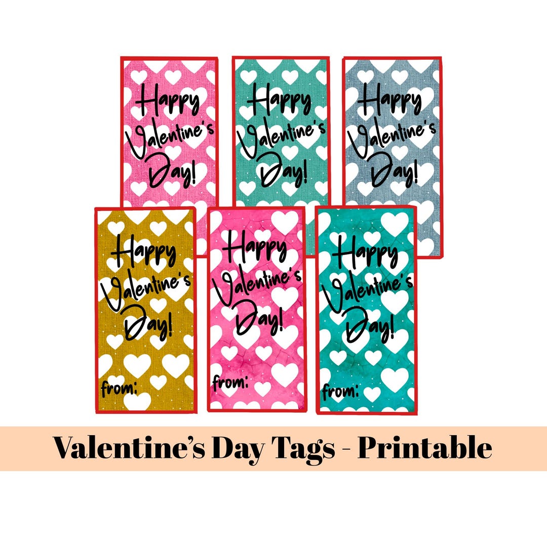 Heart Valentine Gift Tags | Kids Classroom Printable (PDF) - Etsy