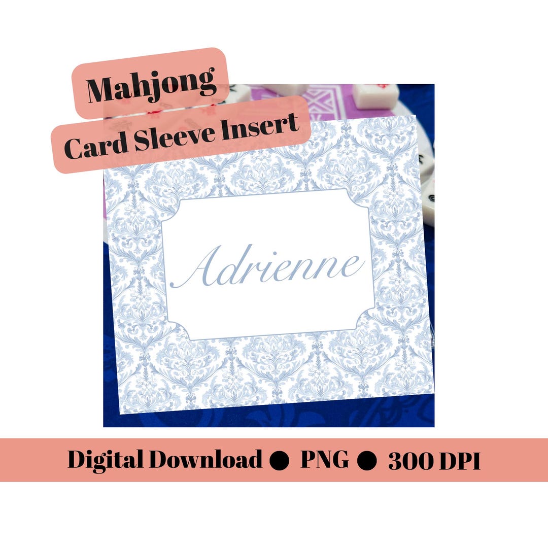 Editable Mahjong Name Card Template | NMJL Large Size (digital Download ...