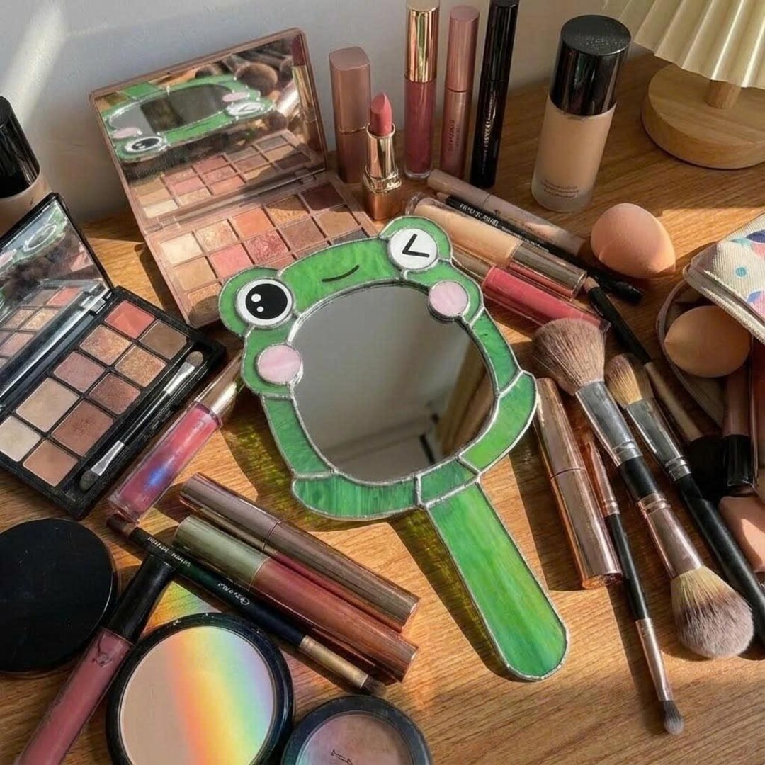 Stained Glass Frog Handheld Mirror, Cute Compact Mirror for Purse ...