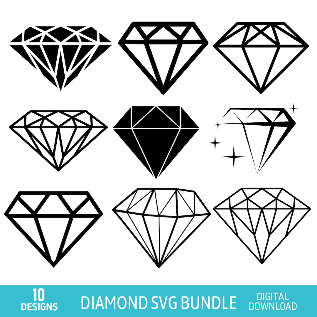 Diamond SVG Bundle: Cut Files for Cricut (digital Download) - Etsy