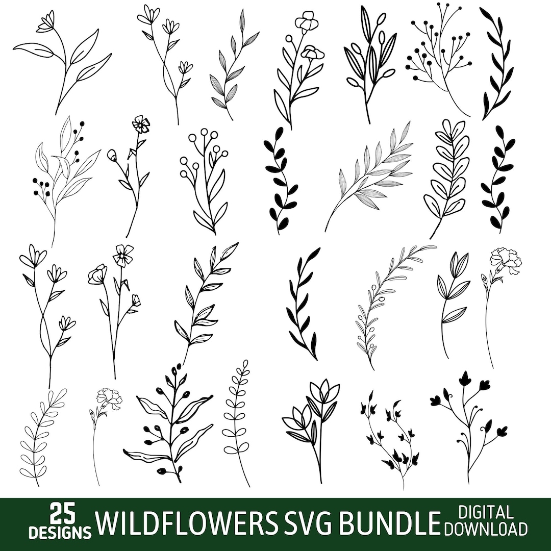 Wildflower SVG Bundle: Floral Vector Cut Files (digital Download) - Etsy