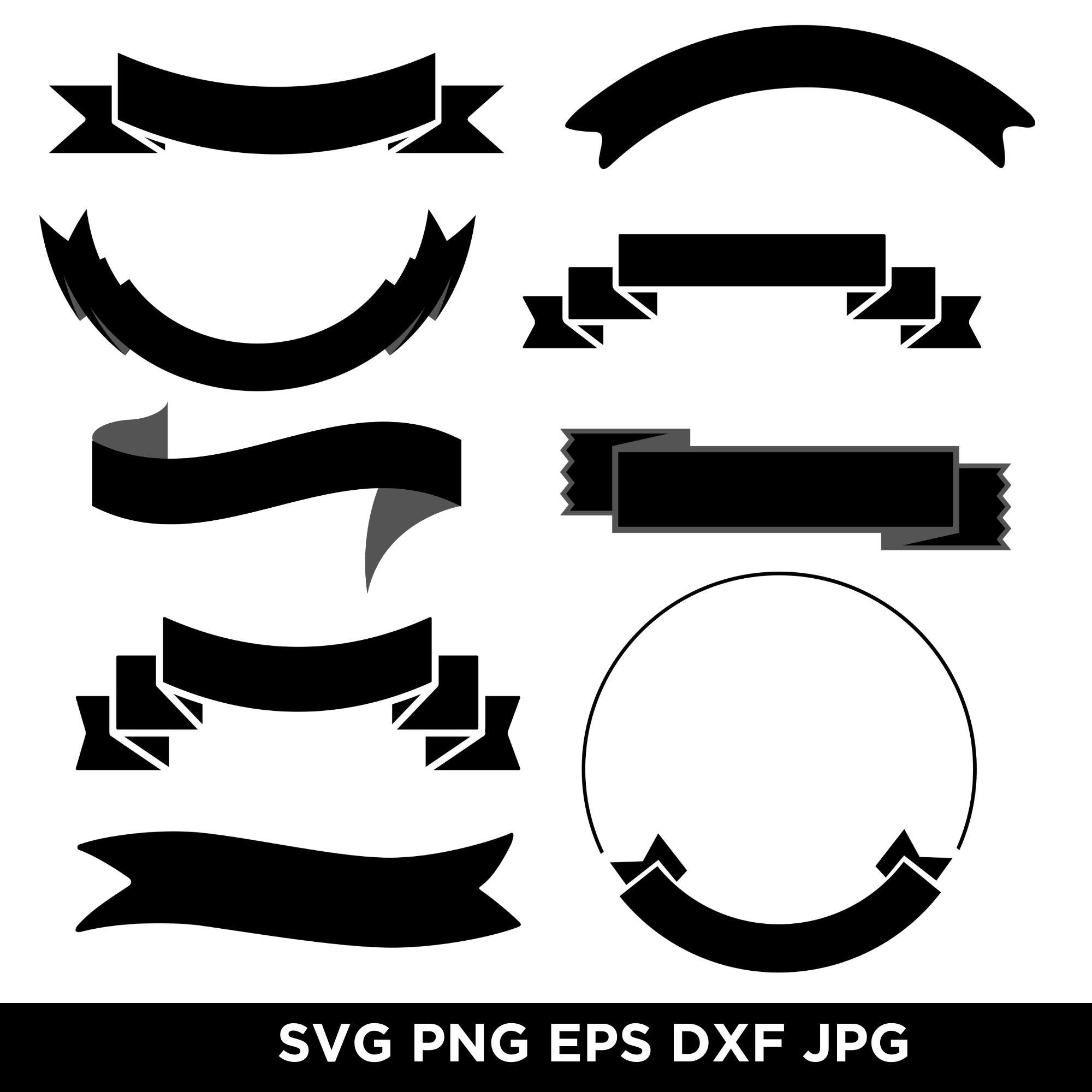 Banner SVG Bundle: Ribbon Banners, Birthday Designs (digital Download ...