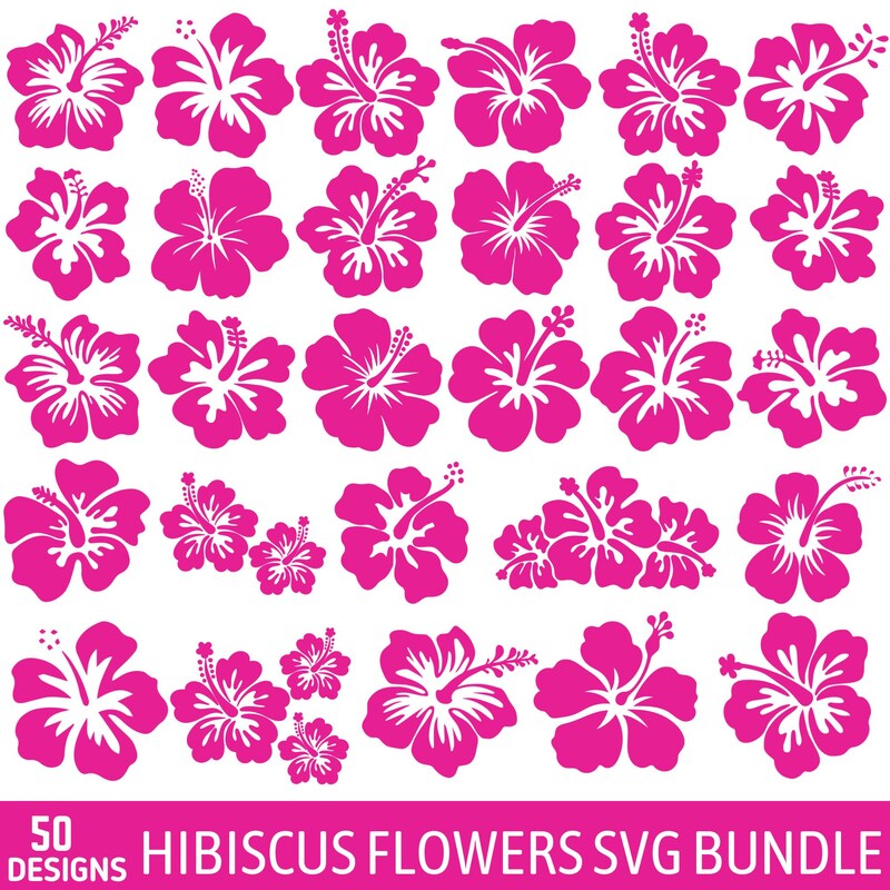 Hibiscus Flower Svg - Etsy