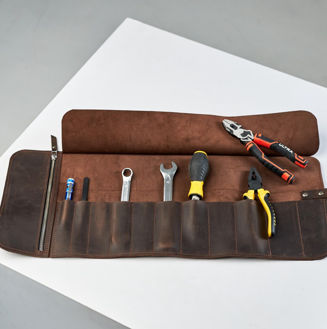 Leather Tool Case, Custom Tool Roll Bag, Leather Tool Storage, Leather ...