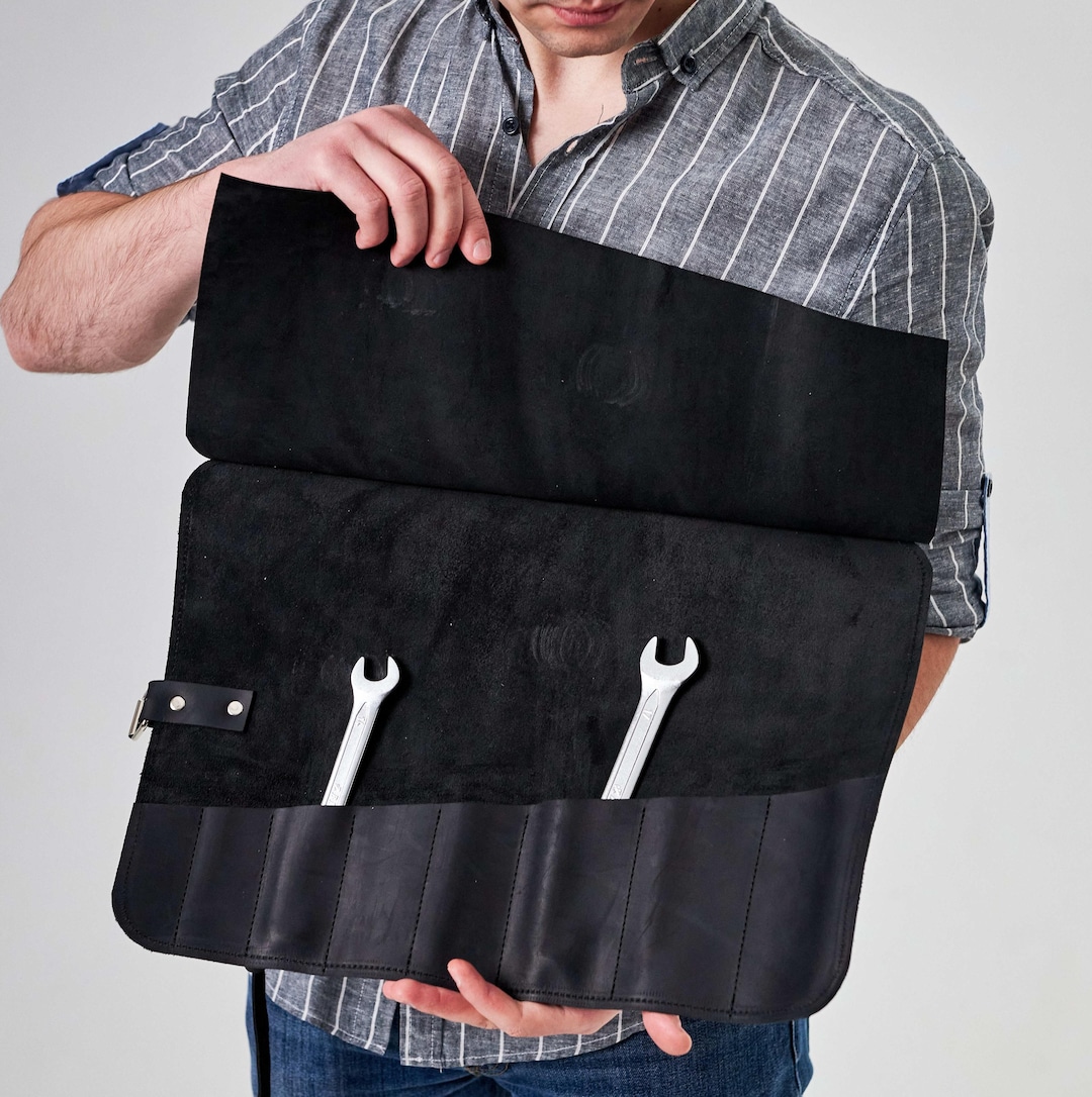 Leather Tool Pouch, Leather Tool Wrap, Roll up Tool Case, Tool Roll for ...