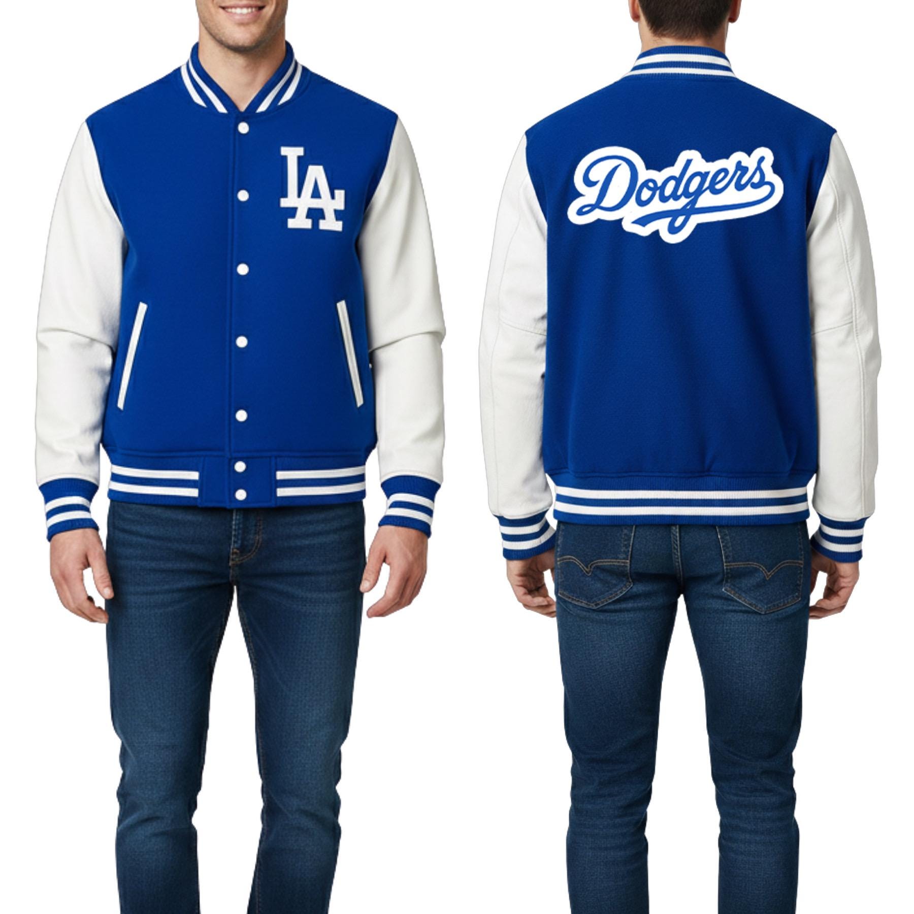 Custom Los Angeles Blue & White Letterman Varsity Jacket | American ...