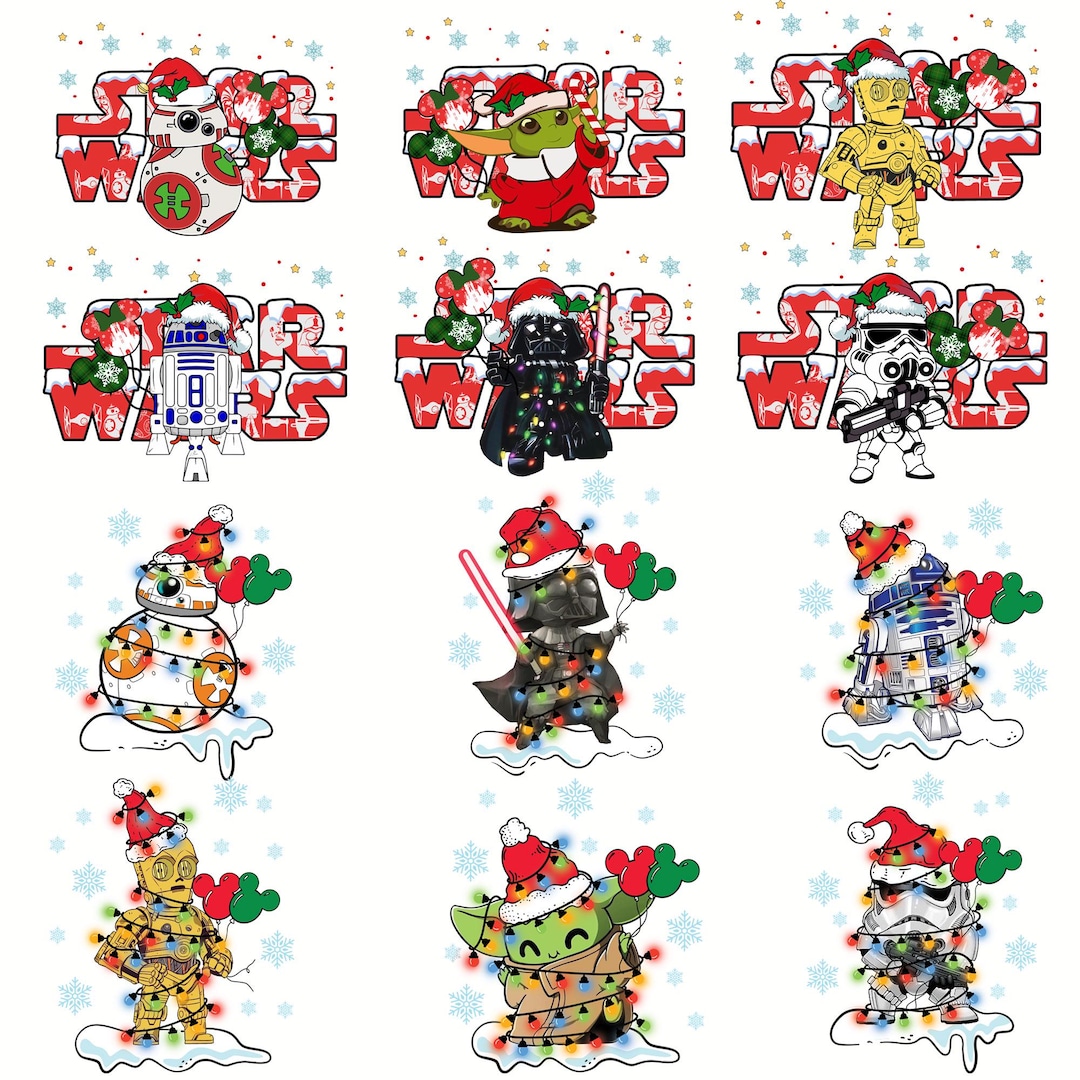 Star Wars Christmas Png Bundle, Star Wars Characters Png, Merry ...
