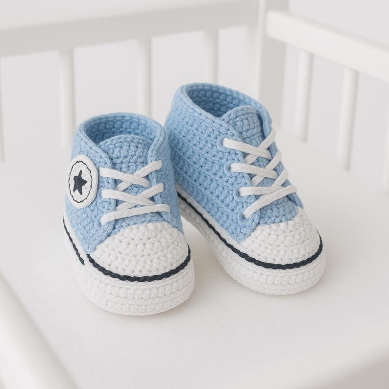 Crochet Pattern Baby Converse Shoes • Pattern Baby Booties • PDF ...