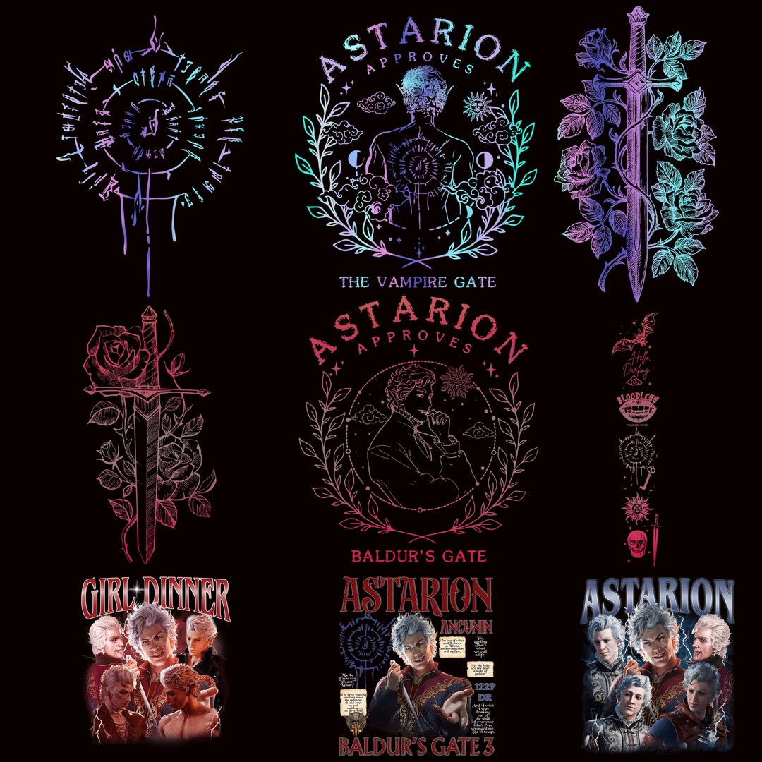 Astarion Png Bundle, Baldurs Gate 3 Astarion Png, Astarion Shirt ...
