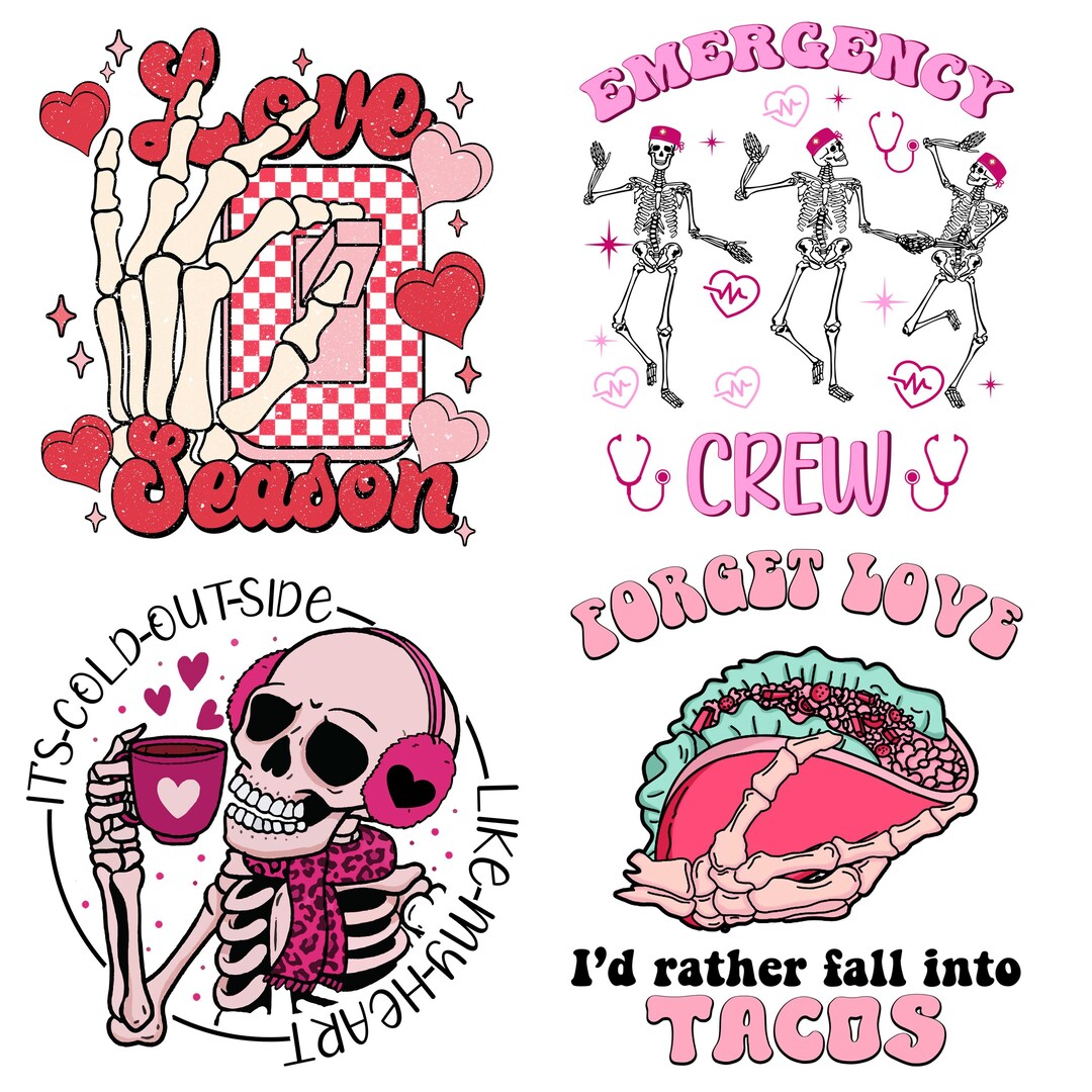 Skeleton Valentine Png Bundle, Emergency Crew Valentine, Skeleton Love ...