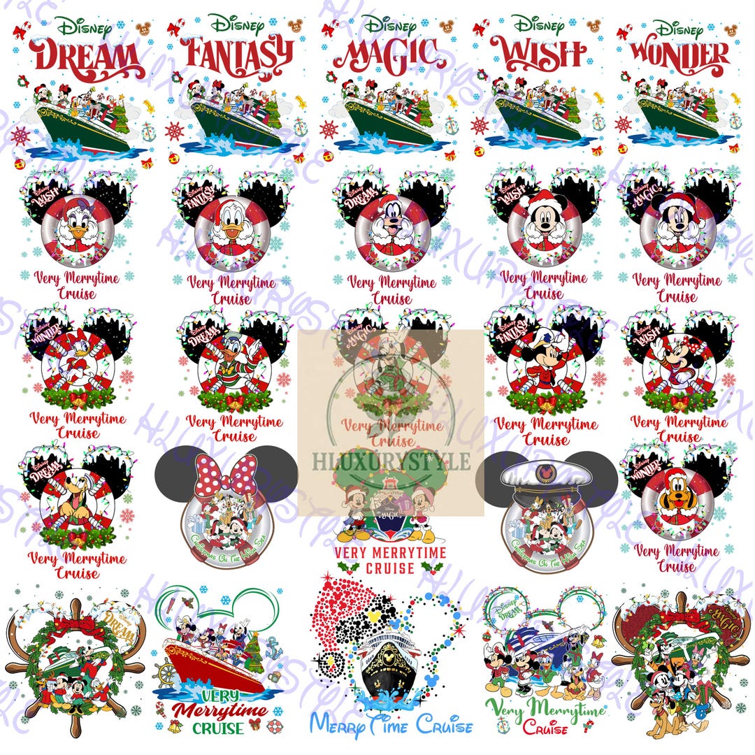 Disney Christmas Cruise 2025 PNG Bundle, Very Merry Time Cruise PNG ...
