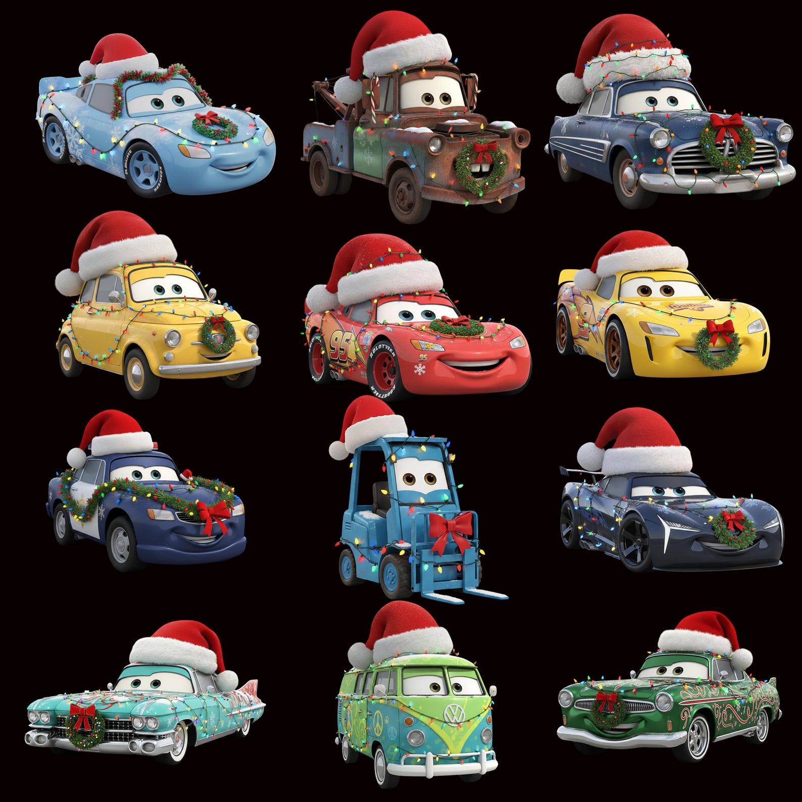 Paquete de Navidad de Cars Pixar (PNG), Grupo de coches de Disney (PNG ...