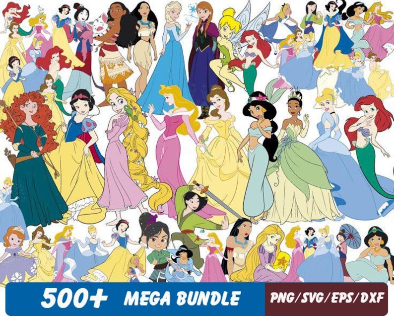 Disney Princess SVG Merida Raya Svg Pngpng Cliparts Bundle, All ...