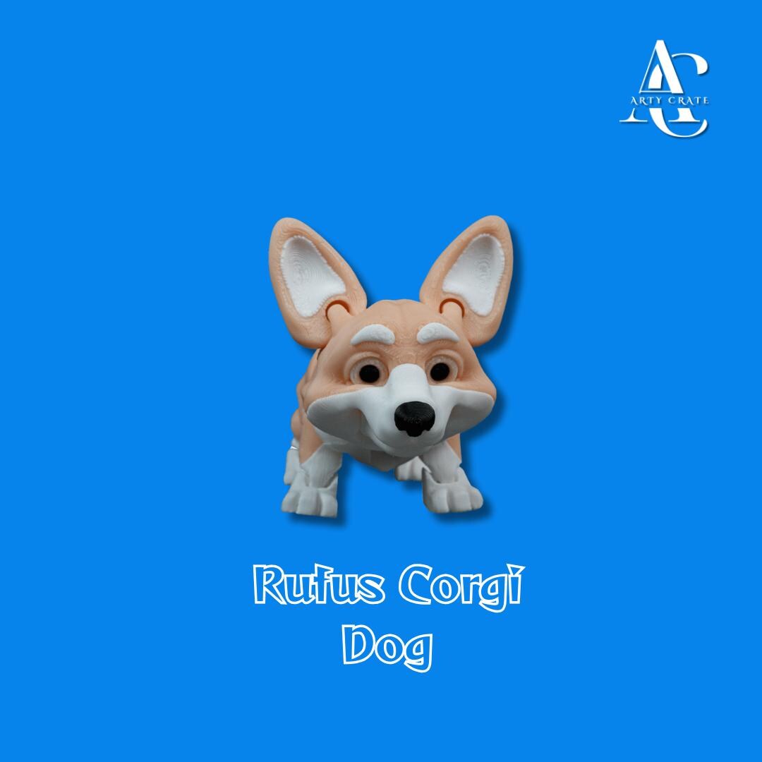 3D Printed Corgi Dog Articulated Puppy Figure Cute Fidget Desk Toy Gift ...