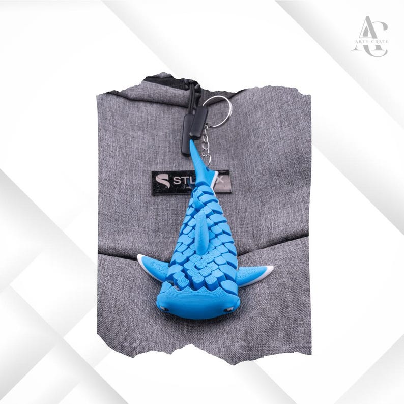3D Printed Whale Shark Keychain Ocean Animal Toy Cute Aquarium Decor ...