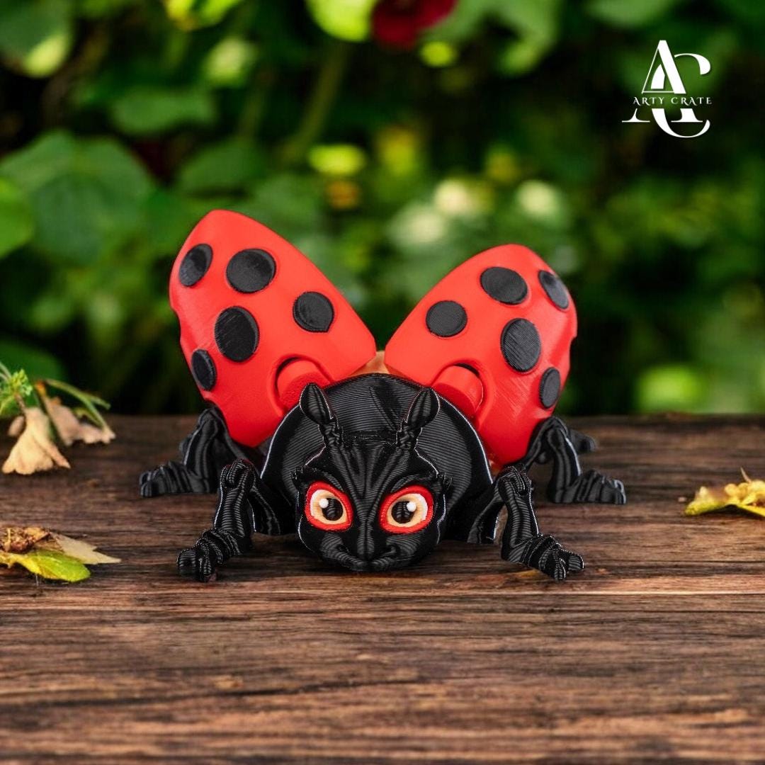 3D Printed Ladybug Toy Cute Desk Buddy Garden Decor Kids Gift Creative ...