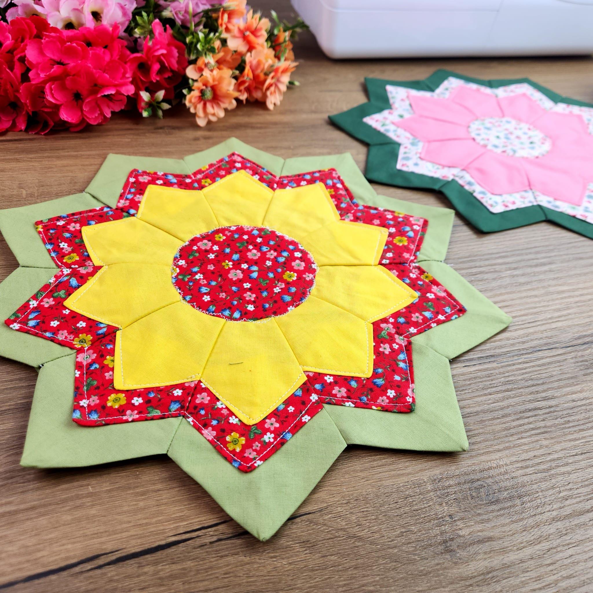 Handmade Patchwork Table Mat –colorful Quilted Fabric Art - Etsy