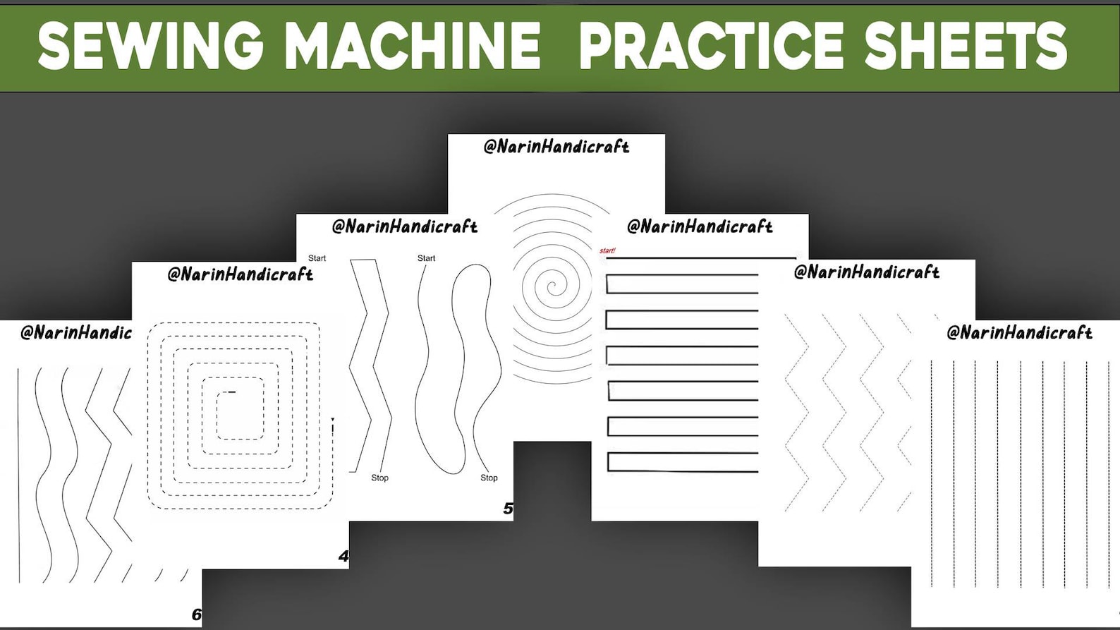 Sewing Machine Practice Sheets - Etsy