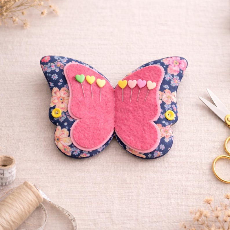Butterfly Pincushion Pattern PDF | Sewing Tutorial | Fabric Pin Holder ...