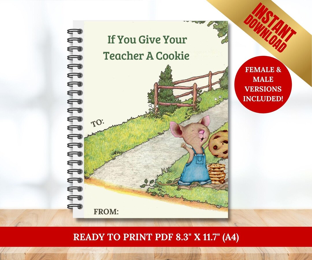 If You Give Your Teacher a Cookie Book Template, Teacher Appreciation ...