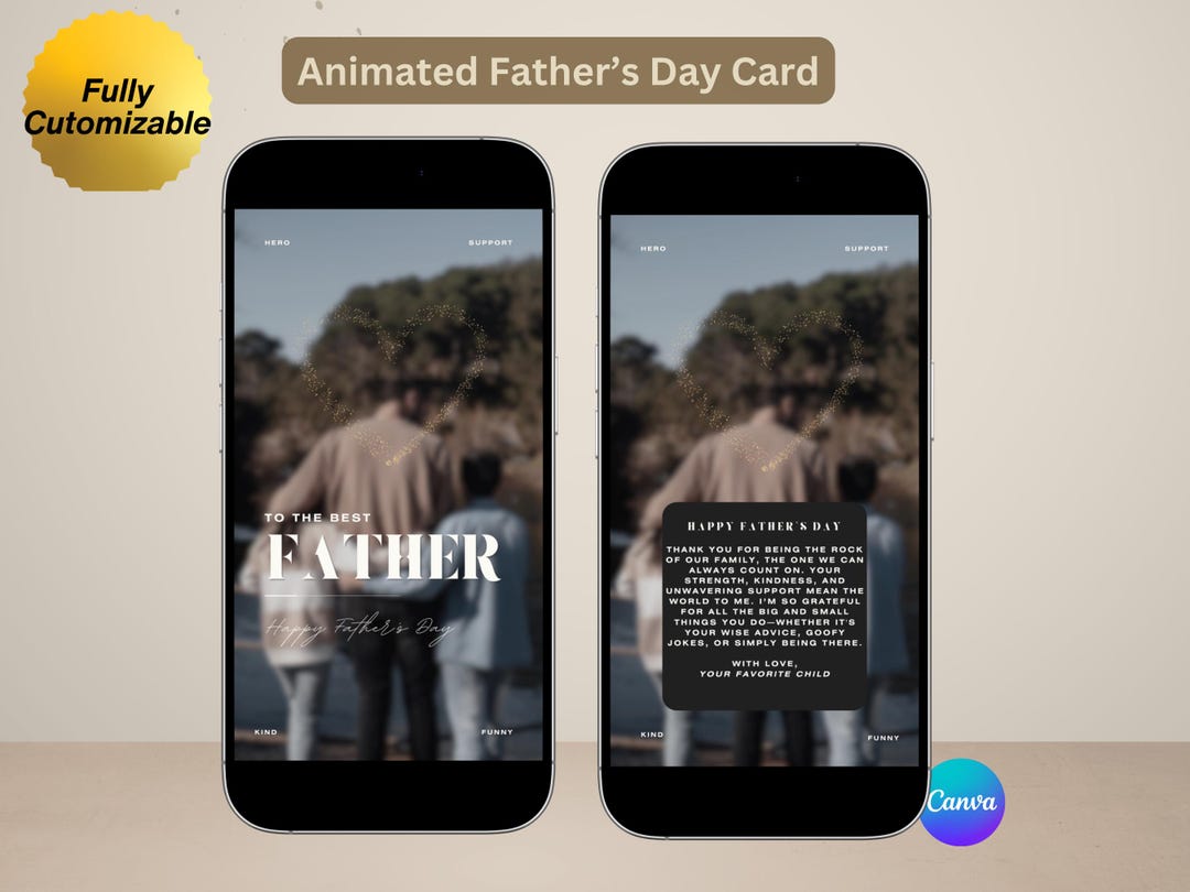 Editable Father's Day Card | Animated Digital Father's Day Card ...