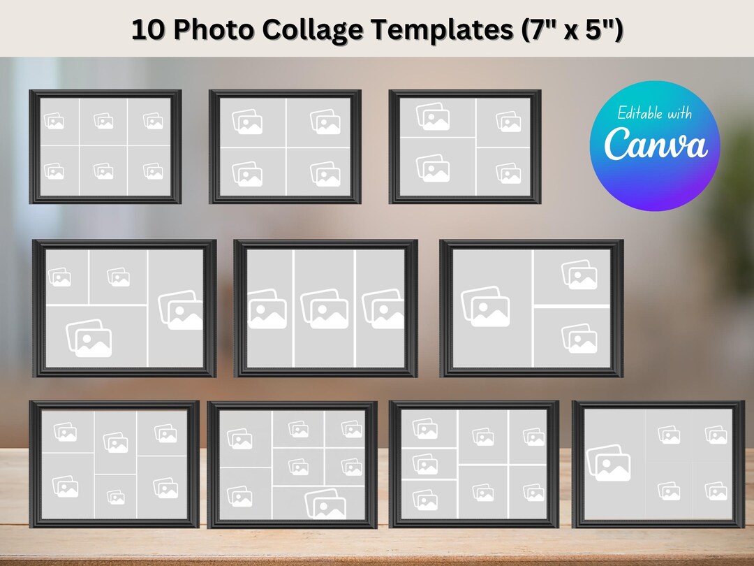 Photo Collage Templates: 7x5" Storyboard, Blog Board (canva Editable ...